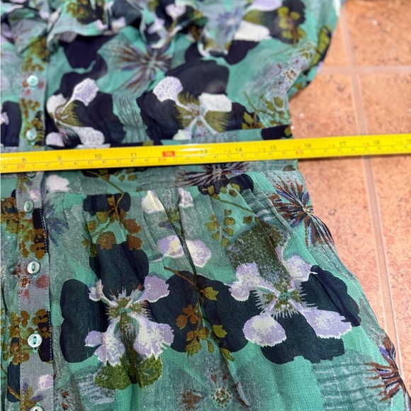 ba&sh | Dresses | Bash Hooper Geometric Floral Watercolor Midi Dress ...